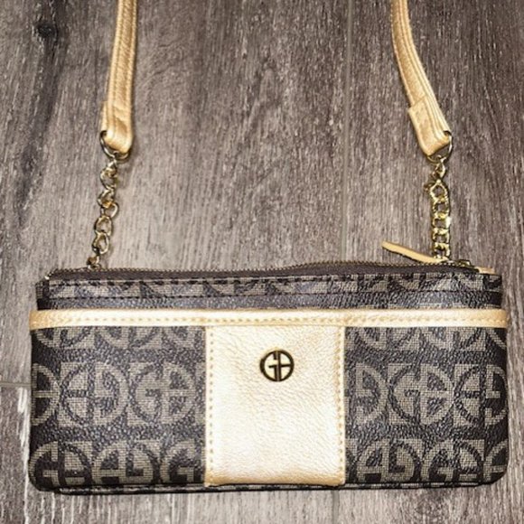 Giani Bernini | Bags | Giani Bernini Brown Gold Sig Crossbody Bag Purse ...